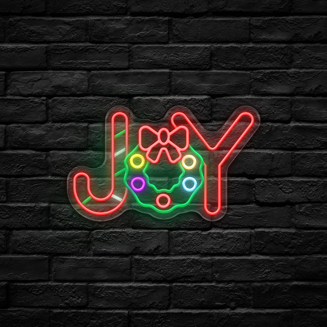 JOY Wreath LED Neon Sign (USB-Dimmable 36cm x 13cm) – Neonific.com.au